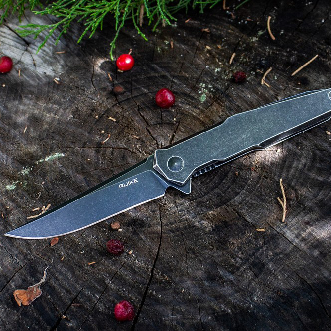 Buy Folding knife Ruike "P108-SB", Stone Wash Black - P108-SB. Price ...